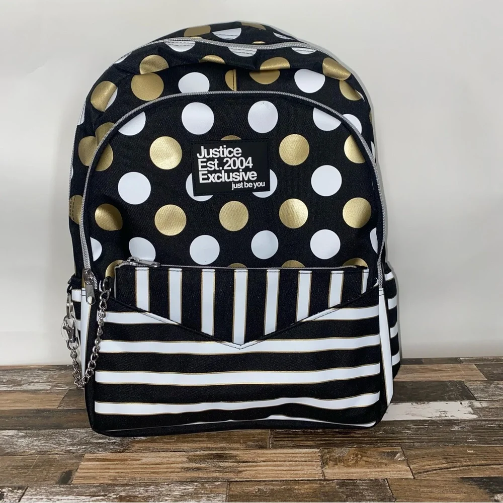 Justice | Accessories | Nwt Justice Polka Dot Back To School Backpack ...